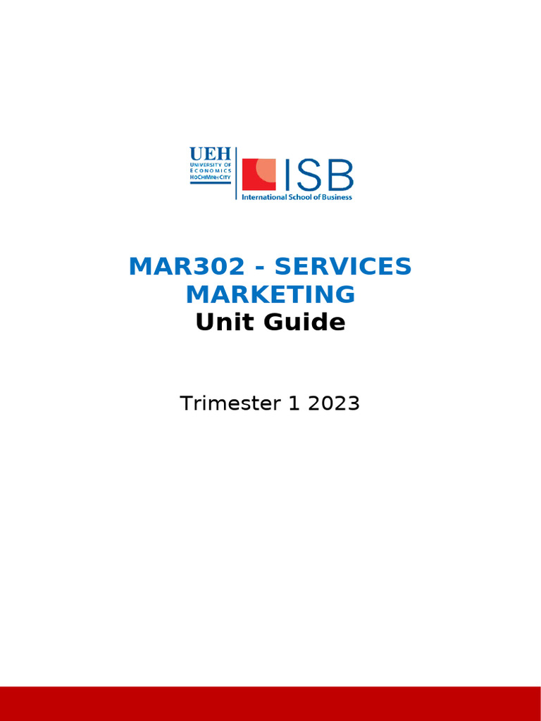 Services Marketing Unit Guide 2023 | PDF | Apa Style | Critical Thinking