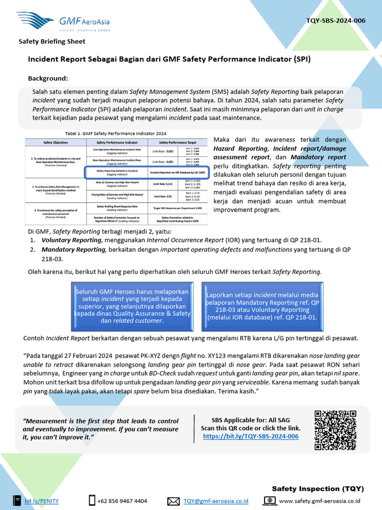 TQY-SBS-2024-006 Incident Report Sebagai Bagian Dari GMF Safety ...