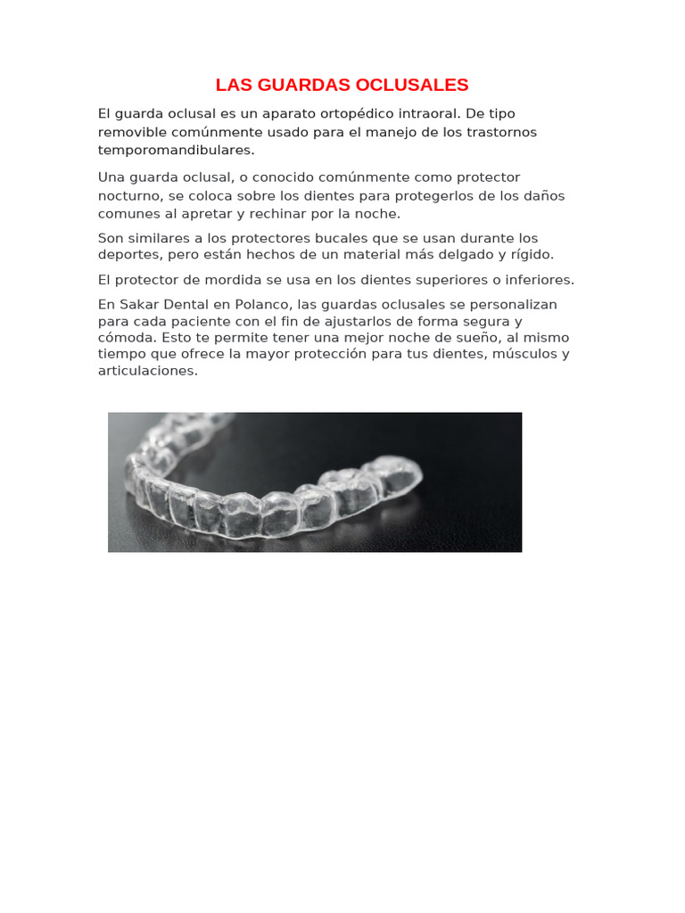 Guardas Oclusales | PDF