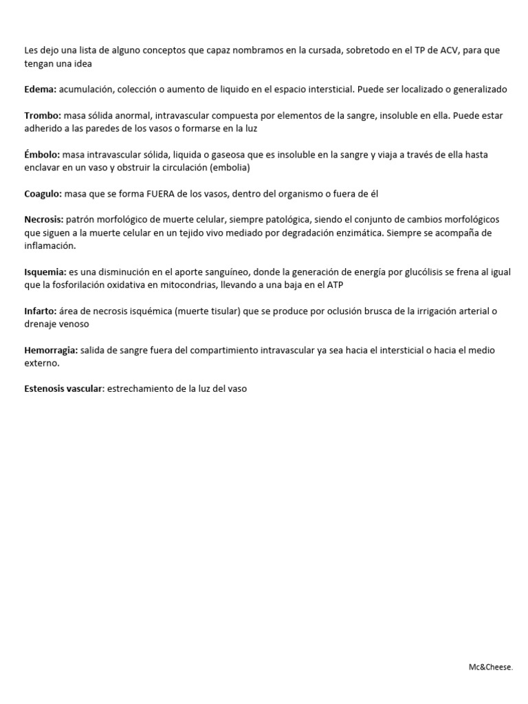 ACV - Apunte | PDF | Carrera | Isquemia