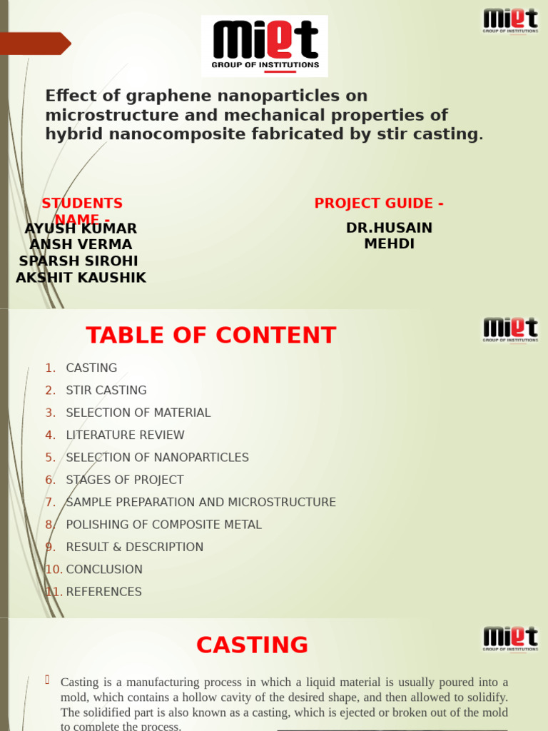 Final Year Project (1) - 1 | PDF | Composite Material | Casting
