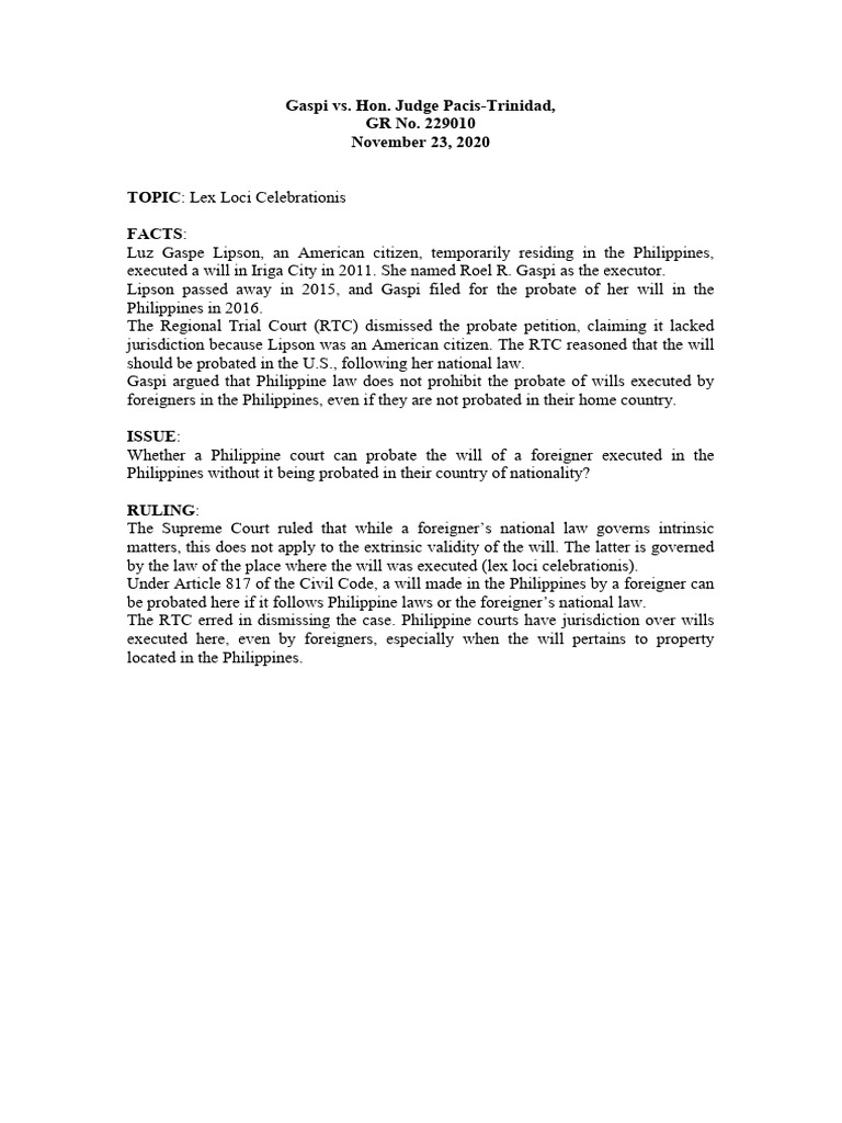Gaspi vs. Hon. Judge Pacis-Trinidad | PDF