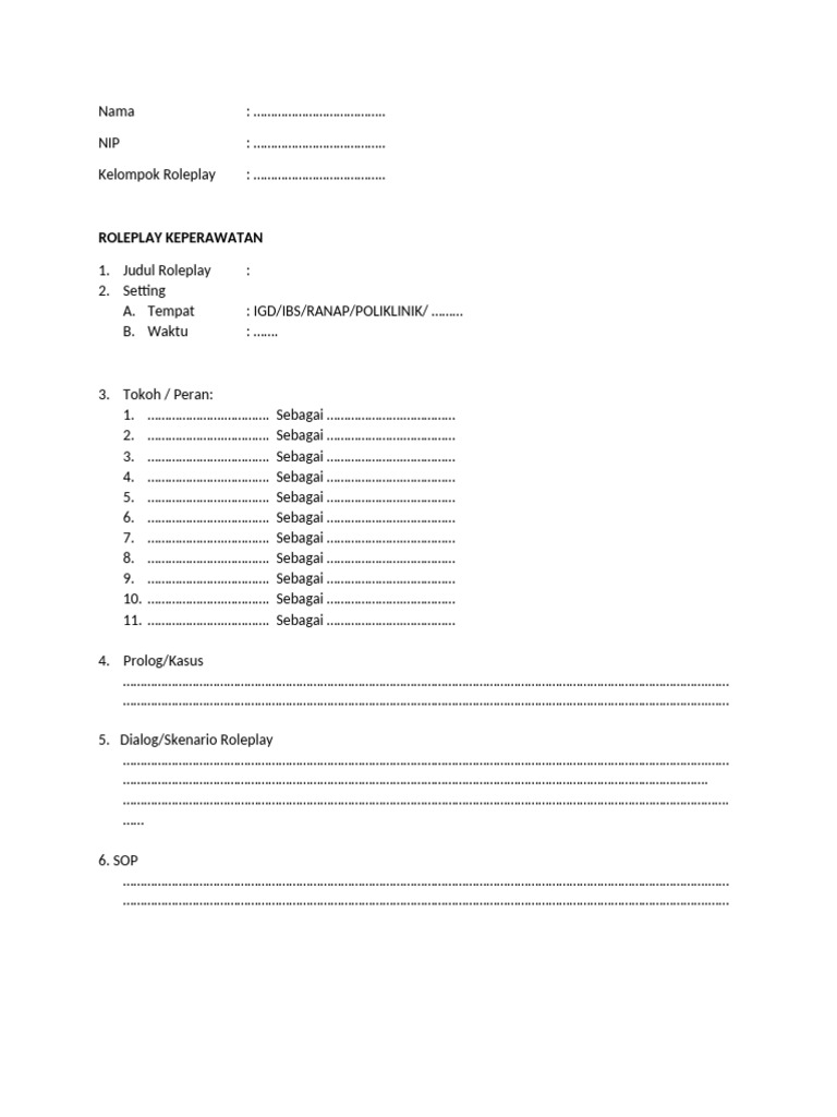Contoh Template Skenario Dialog Roleplay | PDF