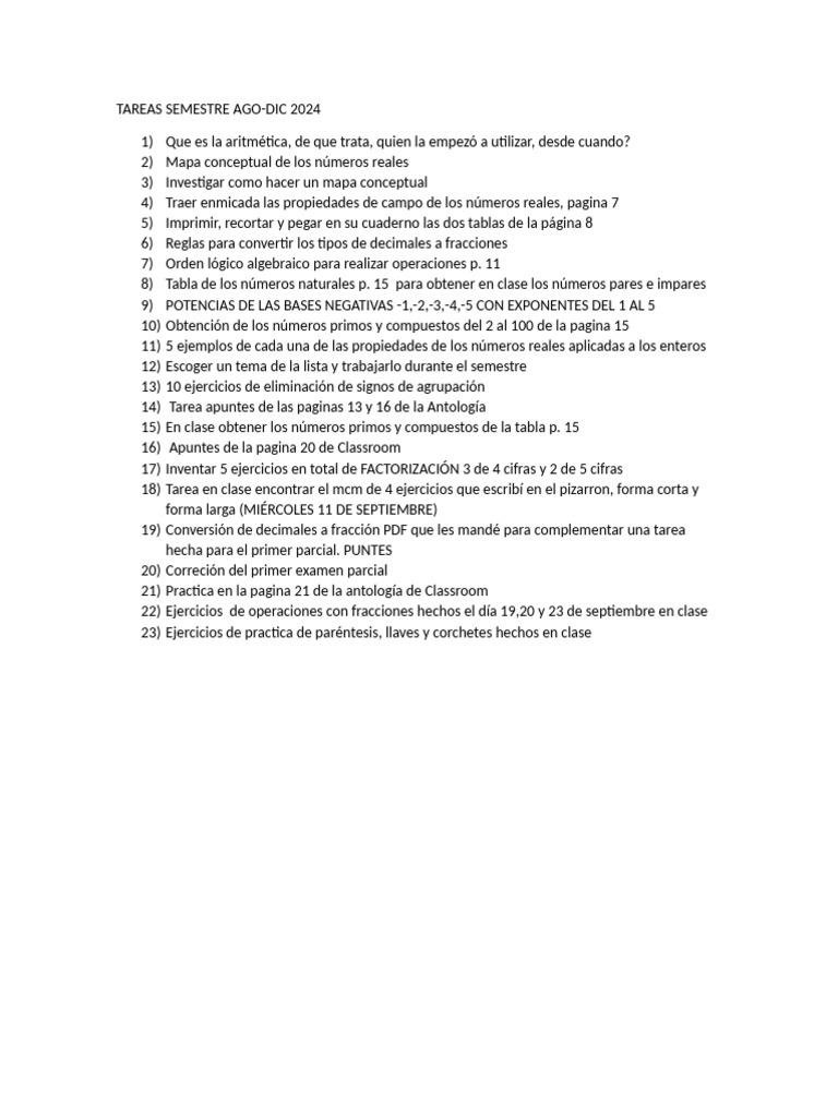 Tareas Semestre Ago-Dic 2024-2 | PDF