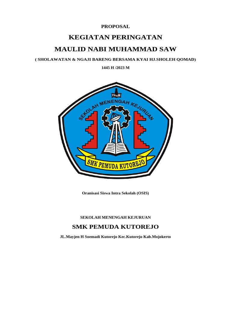 Proposal Kegiatan Maulid Nabi 2023 | PDF