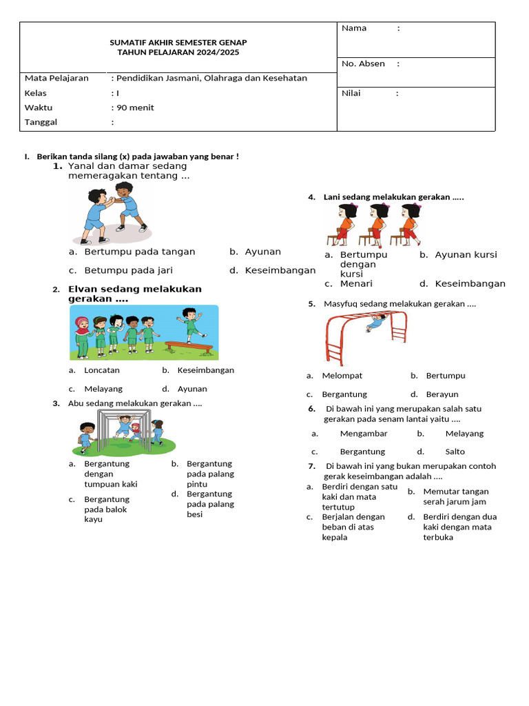 Soal Sas Kelas 1-Smster 2 Oke | PDF
