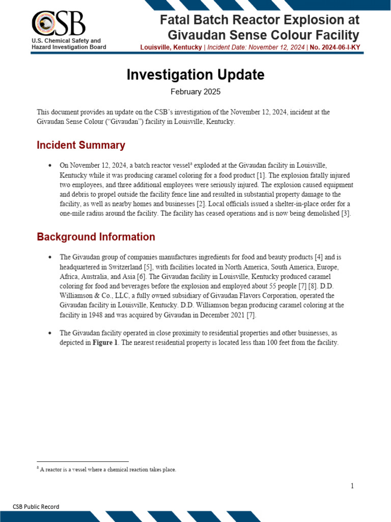 Givaudan Investigation Update | PDF | Chemical Reactor | Valve