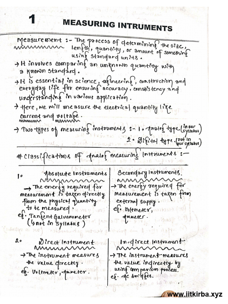 Measurements and Instrumentation | PDF
