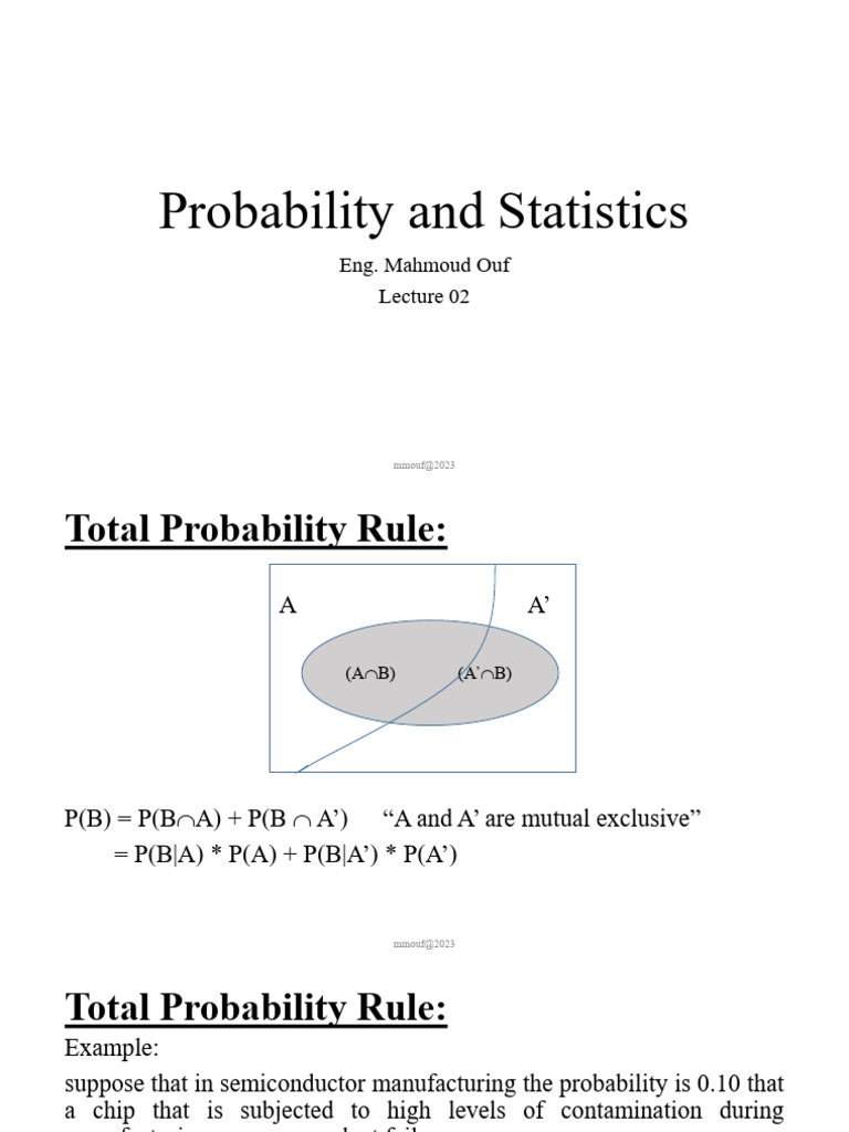 Probability and Statistics Mansoura Day2 | PDF | Probability Distribution | Normal Distribution