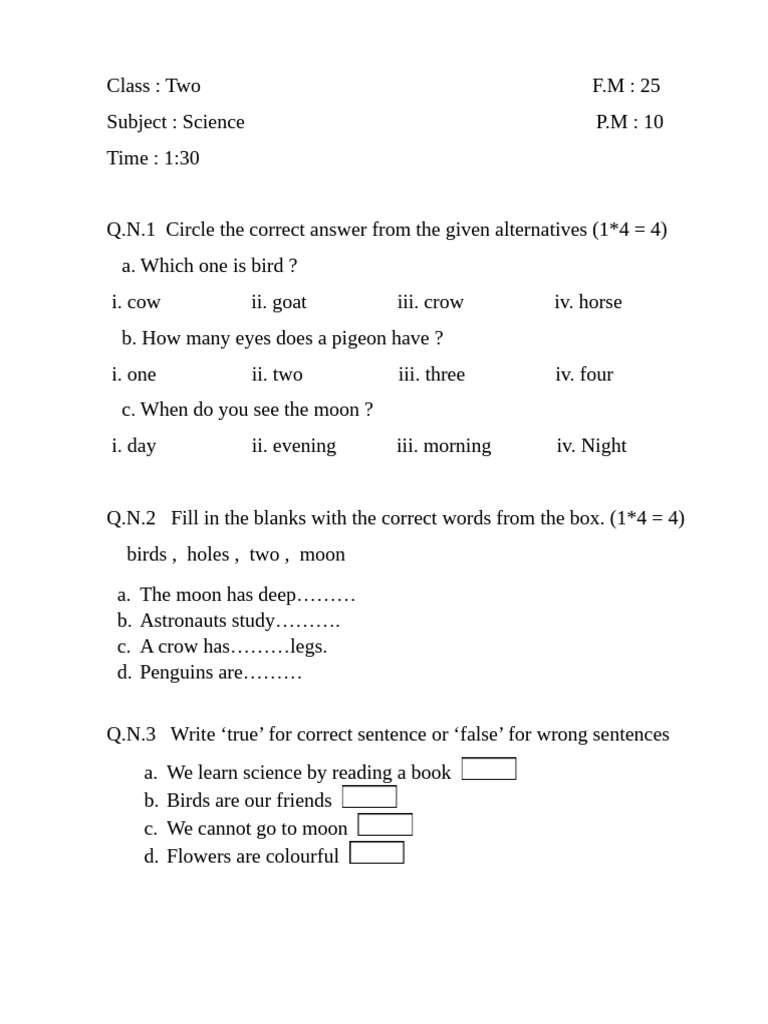 Class 2 Science | PDF