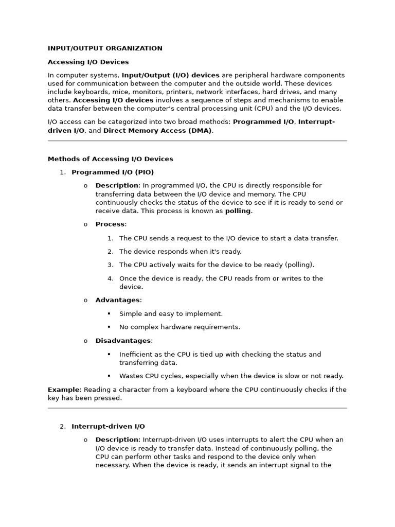 Module 4 in Put Out Put Organization | PDF | Input/Output | Central Processing Unit