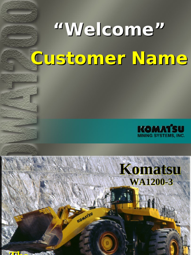 Komatsu WA1200-3 Wheel Loader Overview | PDF | Automatic Transmission ...