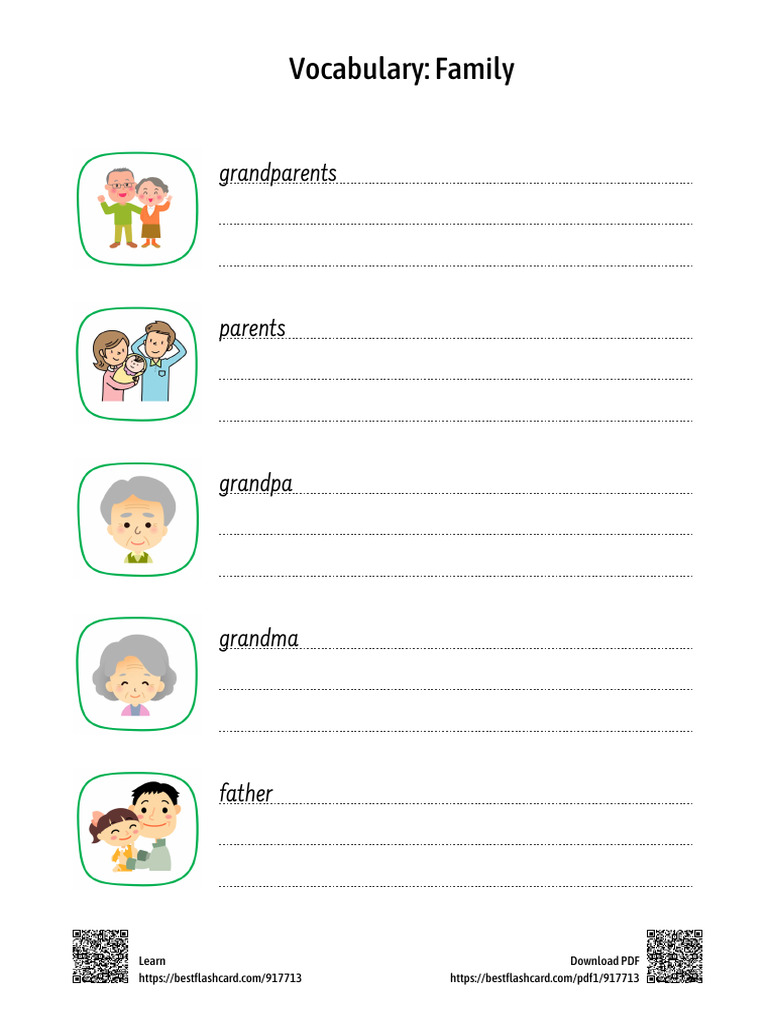 Family Vocabulary Worksheet | PDF