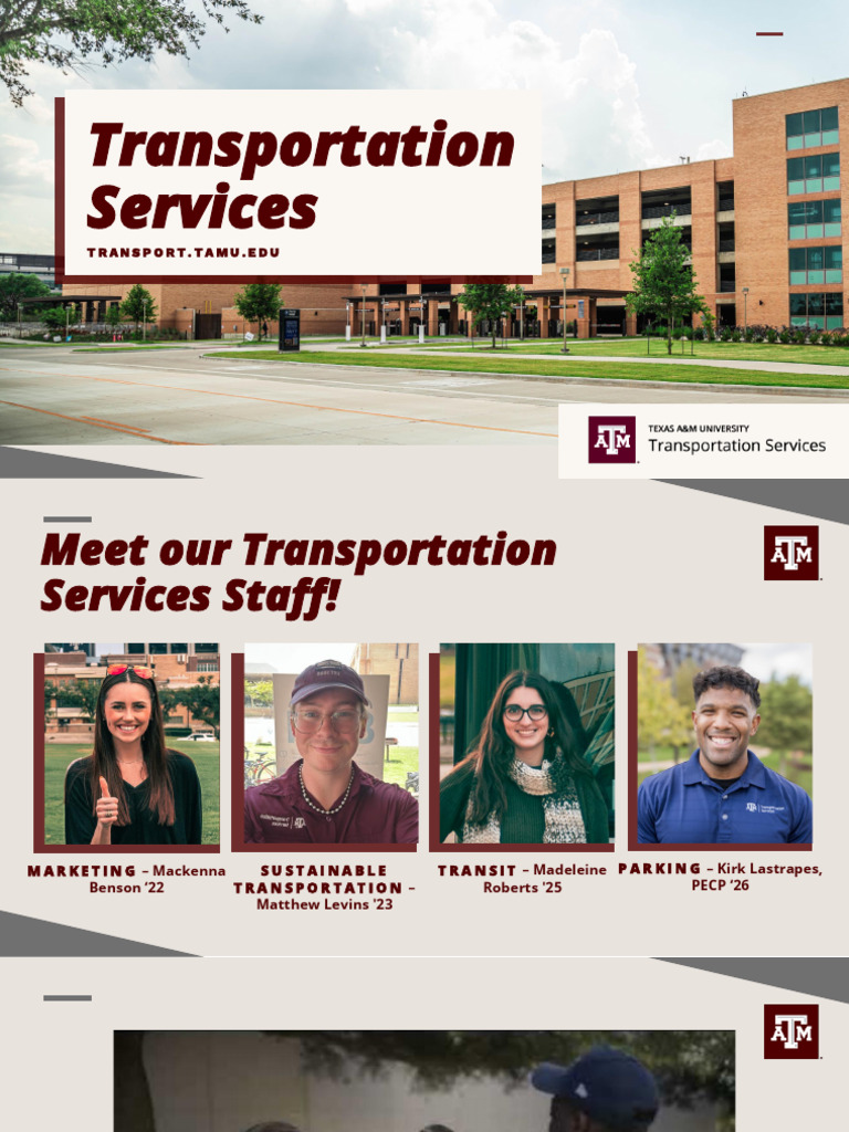 Texas A&M Transportation Services Guide | PDF | Bus | Transport
