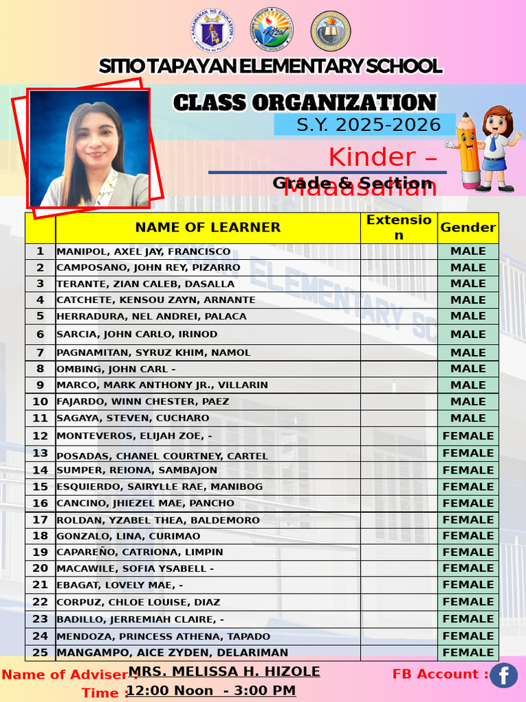Class Organization S.Y. 2025 2026 | PDF