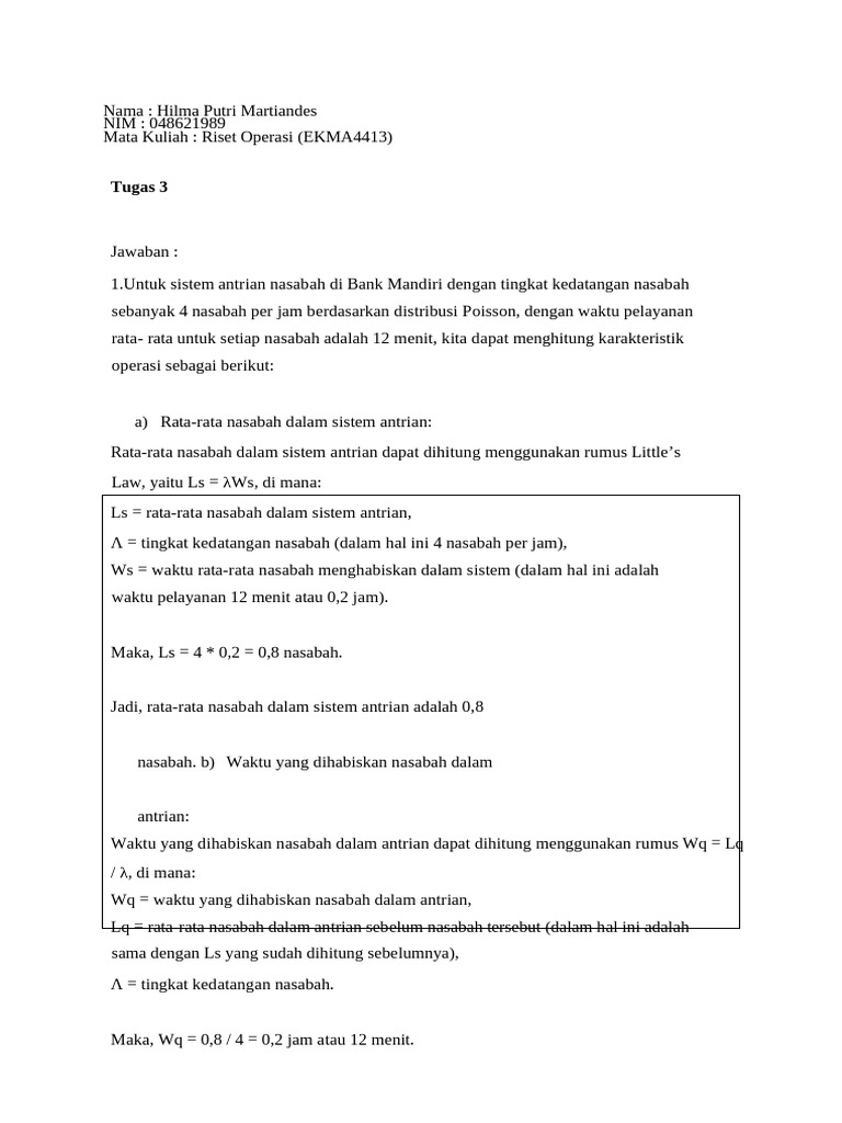 Tugas 3 - Riset Operasi | PDF
