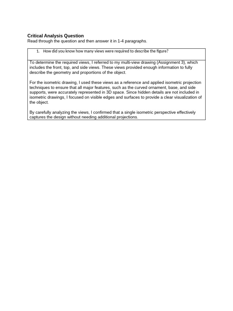 Critical Analysis Question | PDF