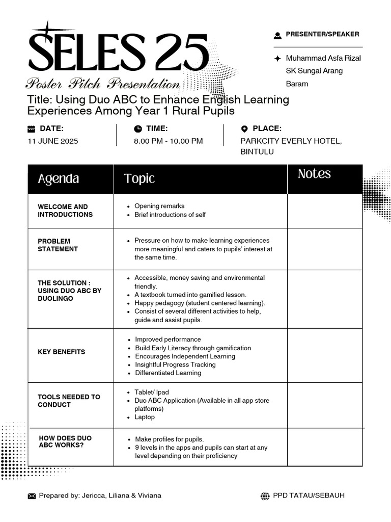 Poster Pitch Presentation | PDF | Learning | Human Communication