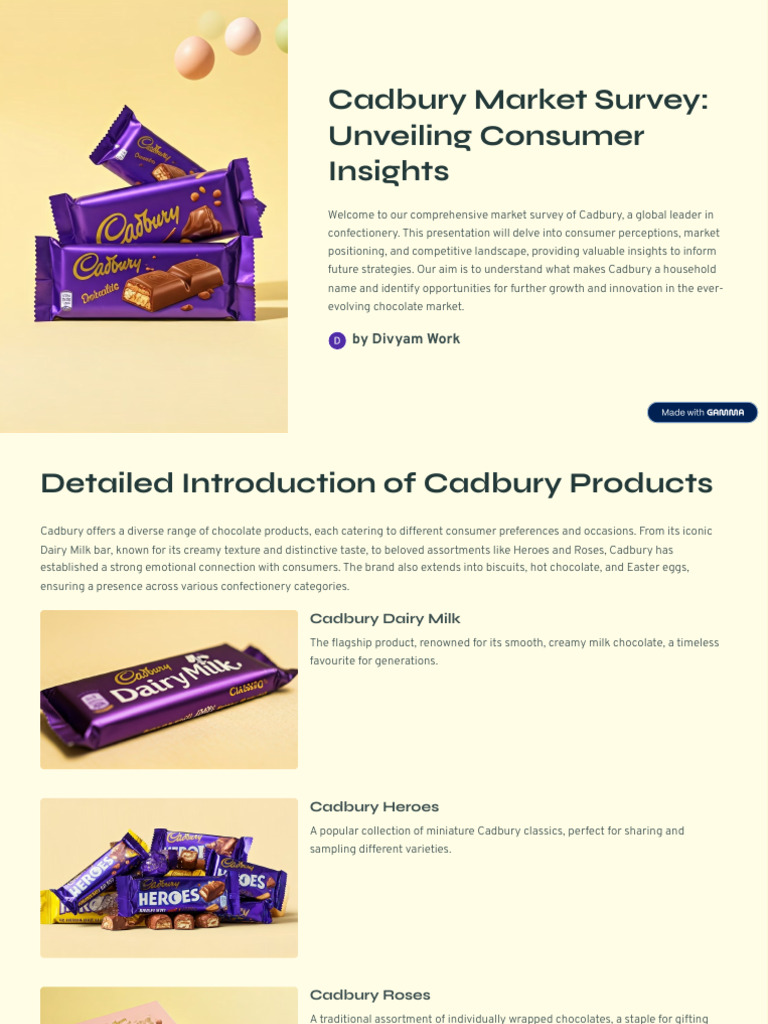 Cadbury Market Survey Insights | PDF | Brand | Chocolate