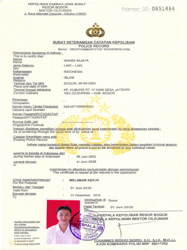 SKCK - Wandi Wijaya | PDF