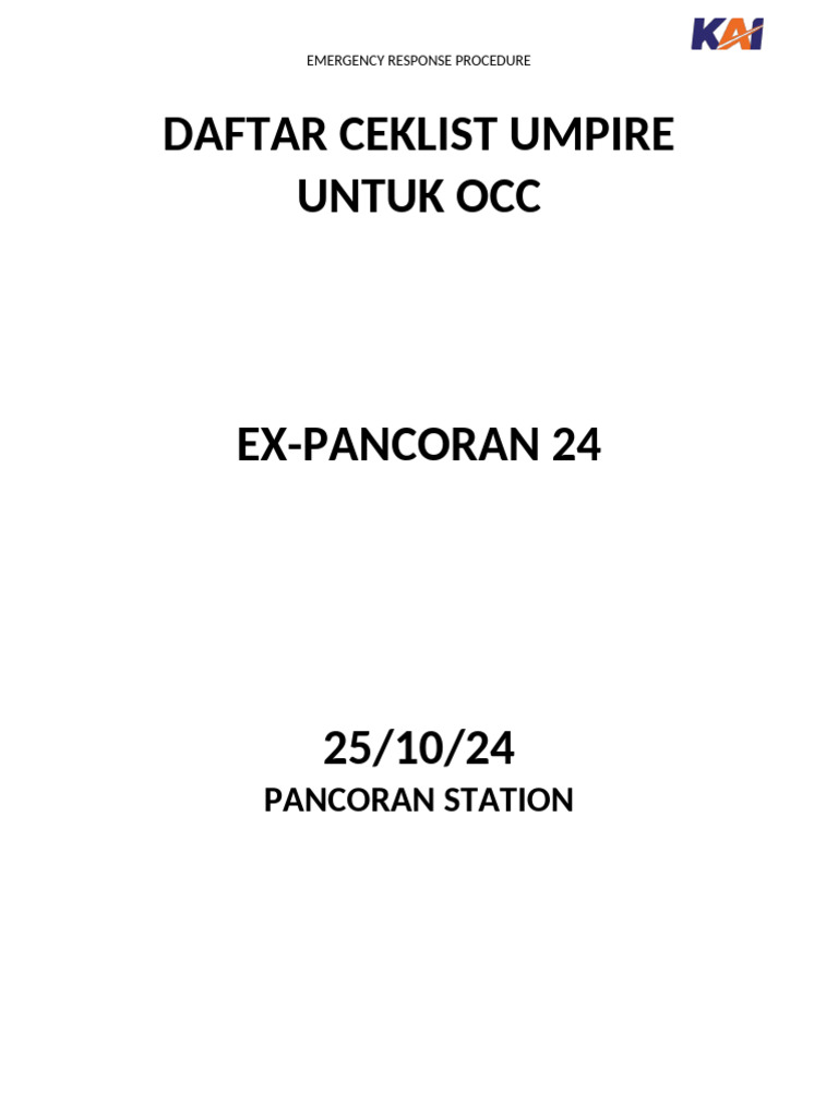 Umpire Checklist Occ | PDF