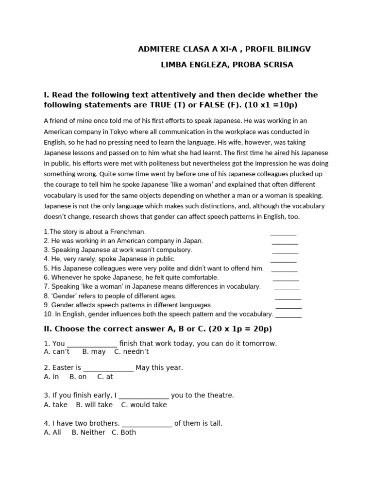 Subiect Scris - Docx Modificat | PDF | Japanese Language | Linguistics