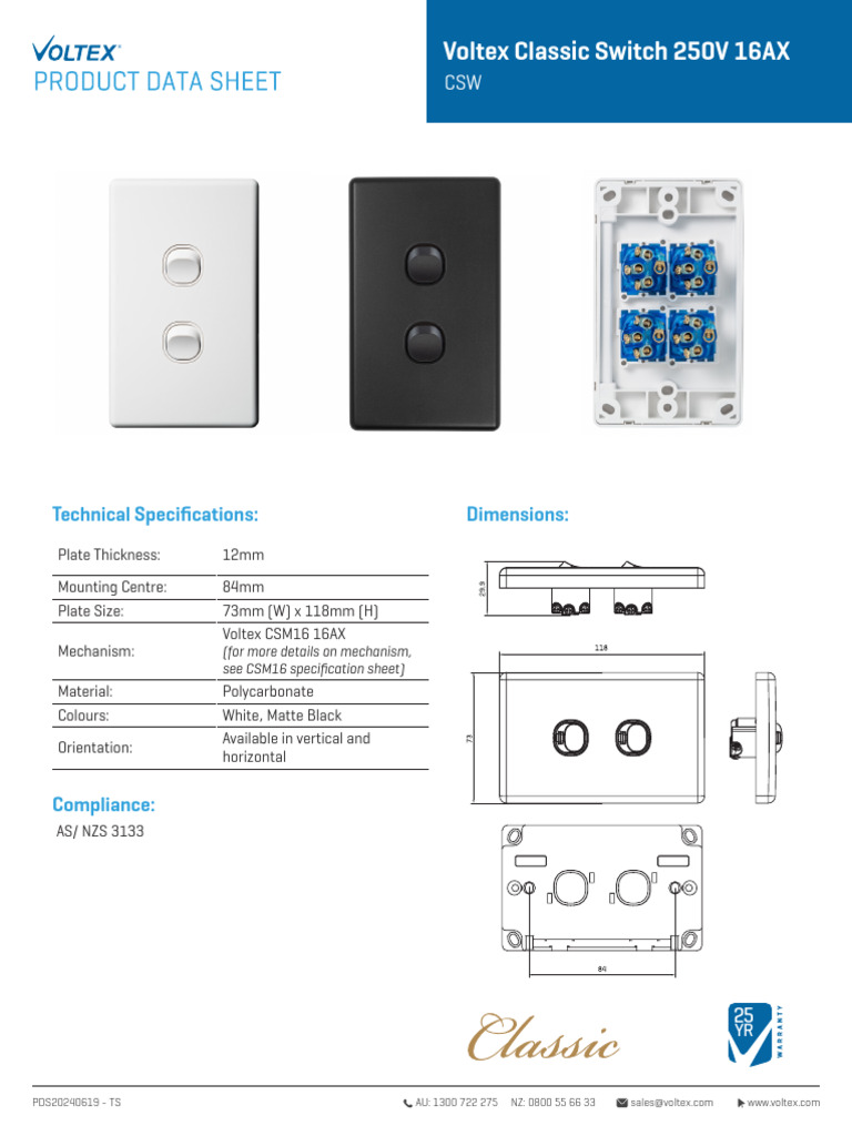 CSW1-6 Product Data Sheet PDS270619 | PDF