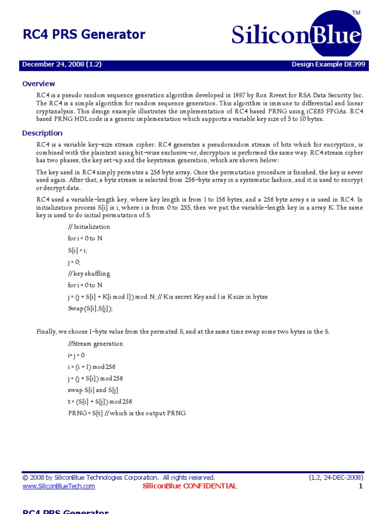 RC4 PRS Generator | PDF | Cryptography | Applied Mathematics