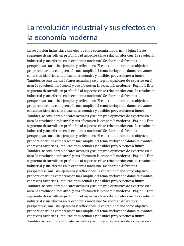 Documento Extendido 7 La Revolución Industrial y Sus | PDF | Revoluciones | Economias