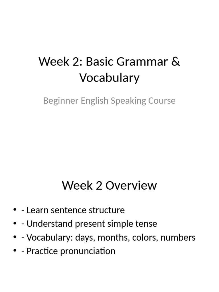 Week2 English Speaking Course | PDF
