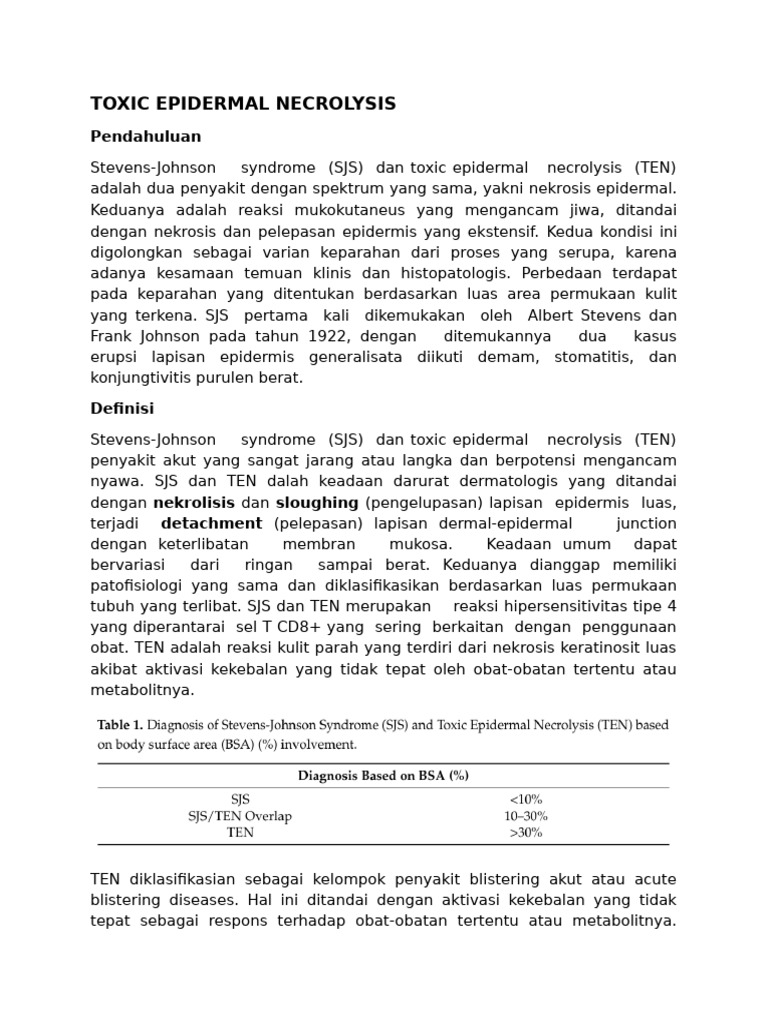 Toxic Epidermal Necrolysis | PDF