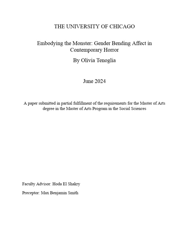 Tenoglia-Thesis Final Draft | PDF | Feminism | Gender Studies