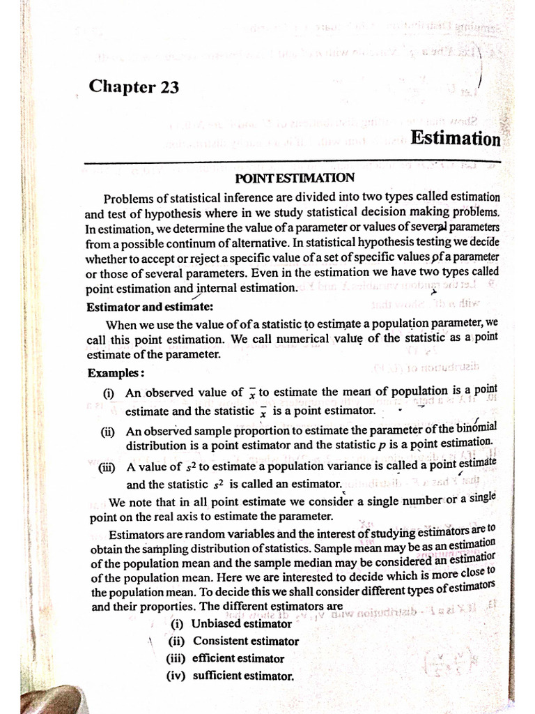 Estimation Theory (Point) | PDF