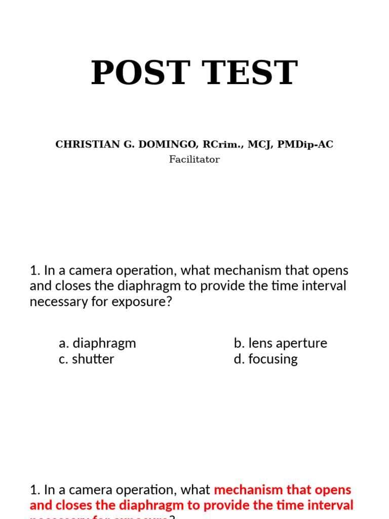 Camera Operation and Photography Basics | PDF | Electromagnetic ...