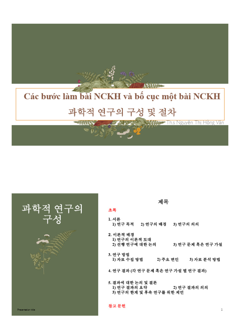 Các Bước Làm Bài NCKH Và Bố Cục Một Bài NCKH | PDF