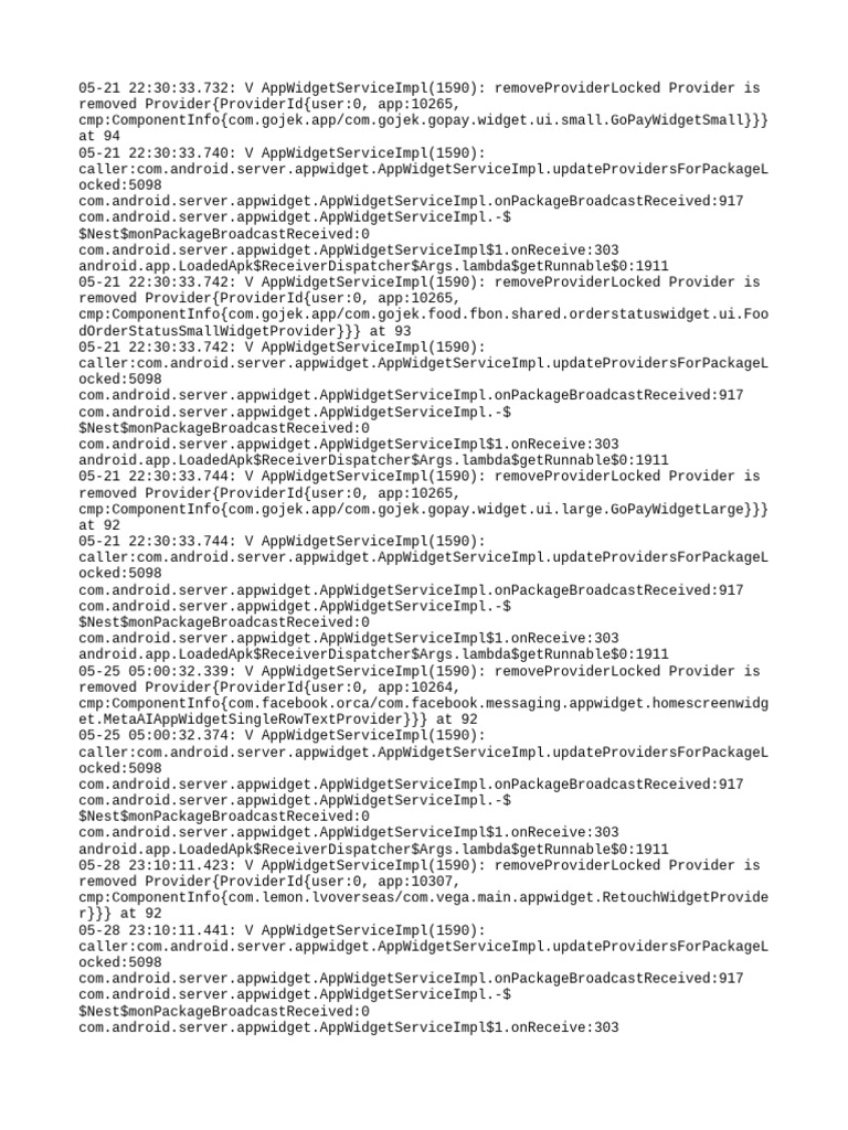 Appwidget History Log0 | PDF | Mobile Linux | Personal Digital Assistant