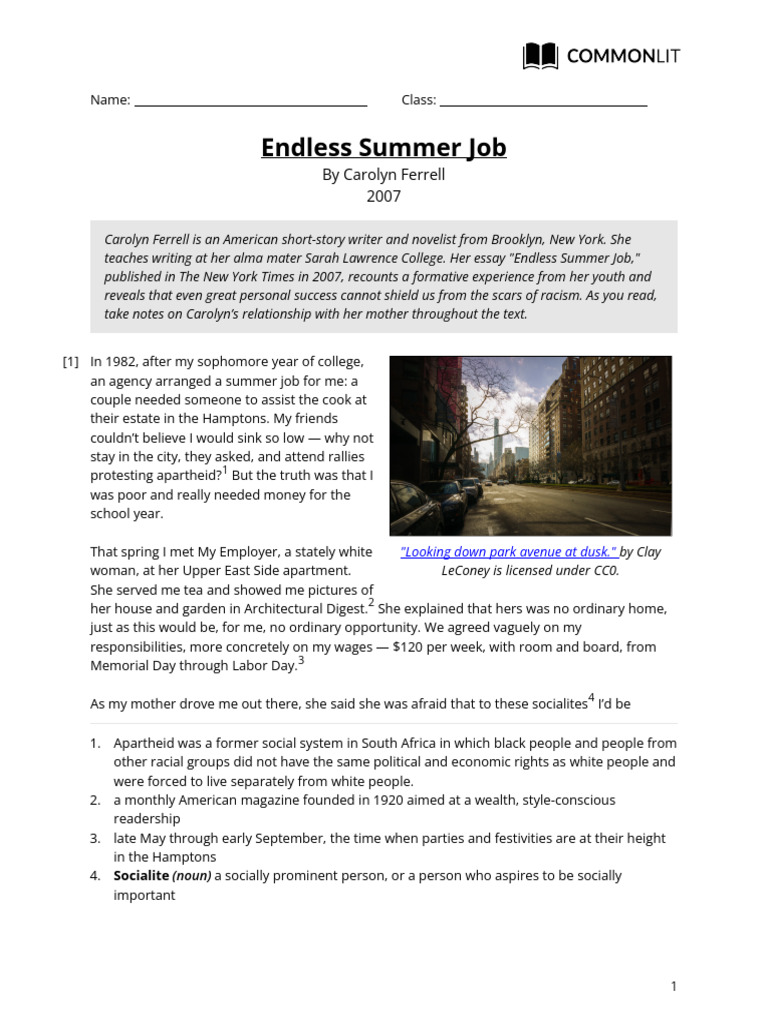 Endless Summer Job - A Village After Dark-Student | PDF