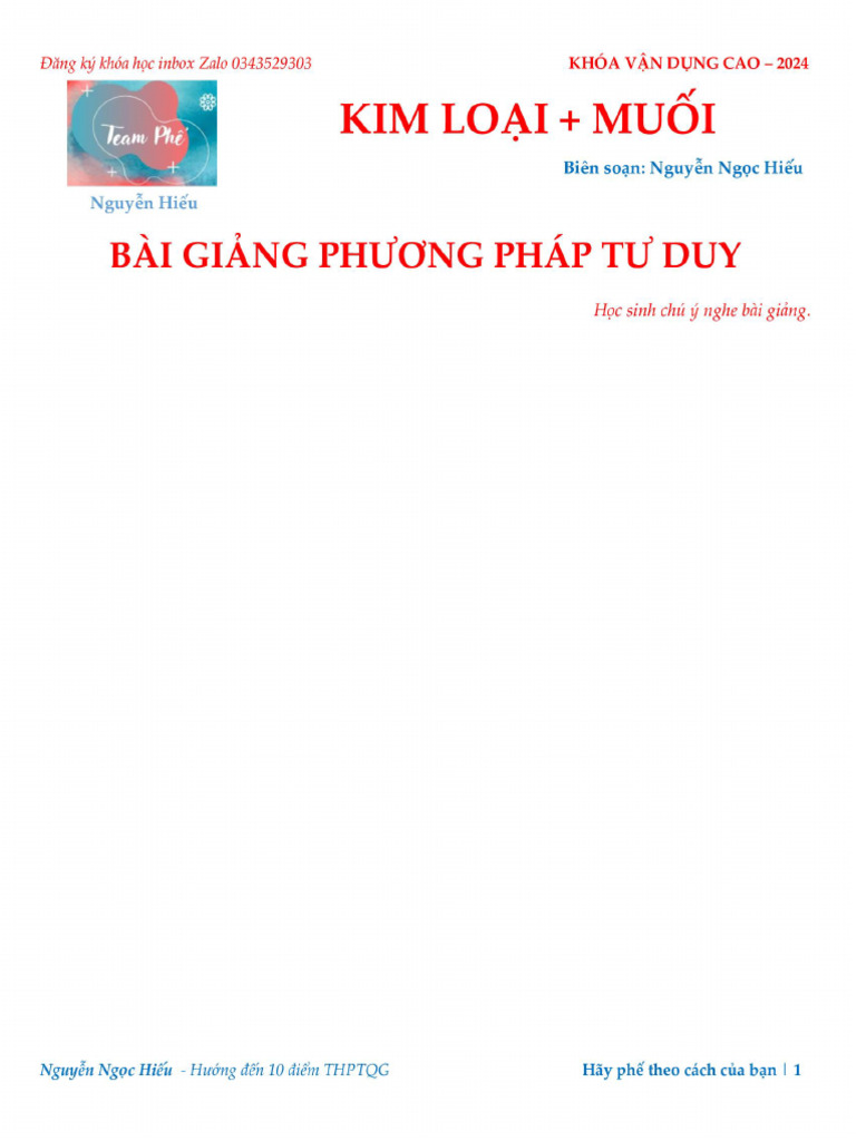 Kim Loai Dung Dich Muoi | PDF