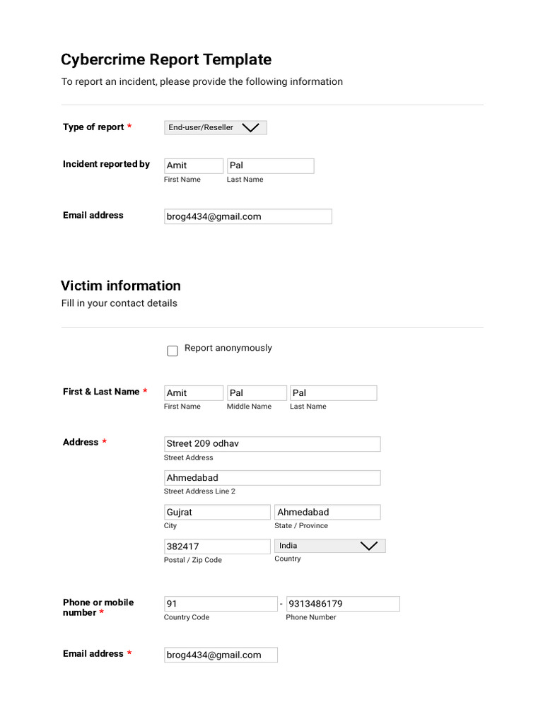 Cybercrime Report Template | PDF | Cybercrime | Phishing