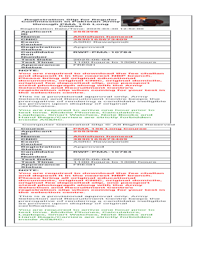 Registration Slip | PDF
