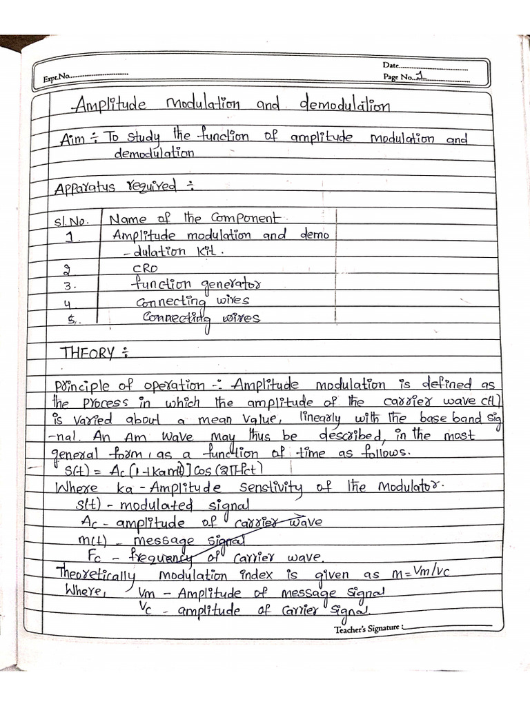 Amplitude Modulation and Demodulation | PDF