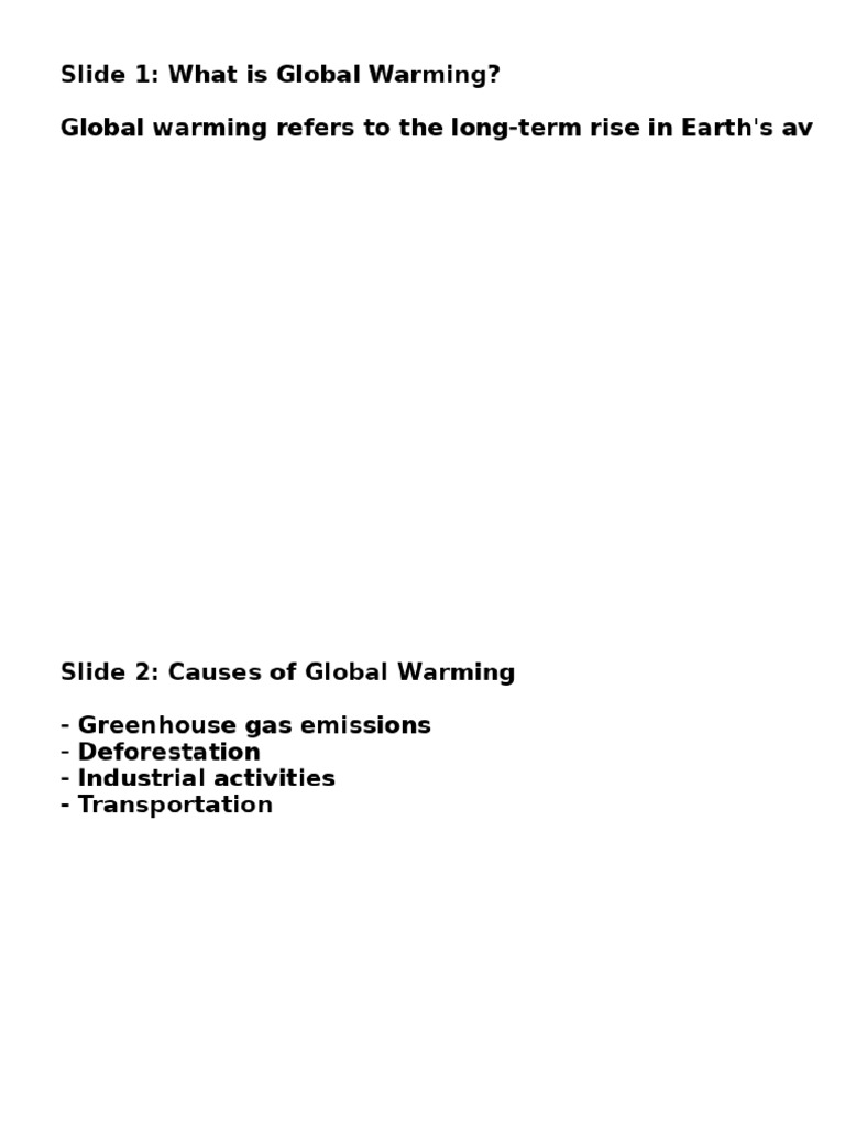 Global Warming Presentation | PDF
