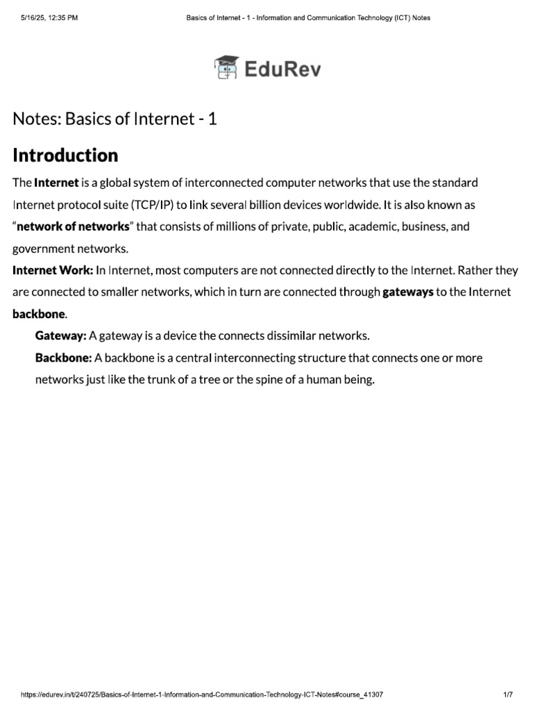 Basics of Internet- 1 | PDF
