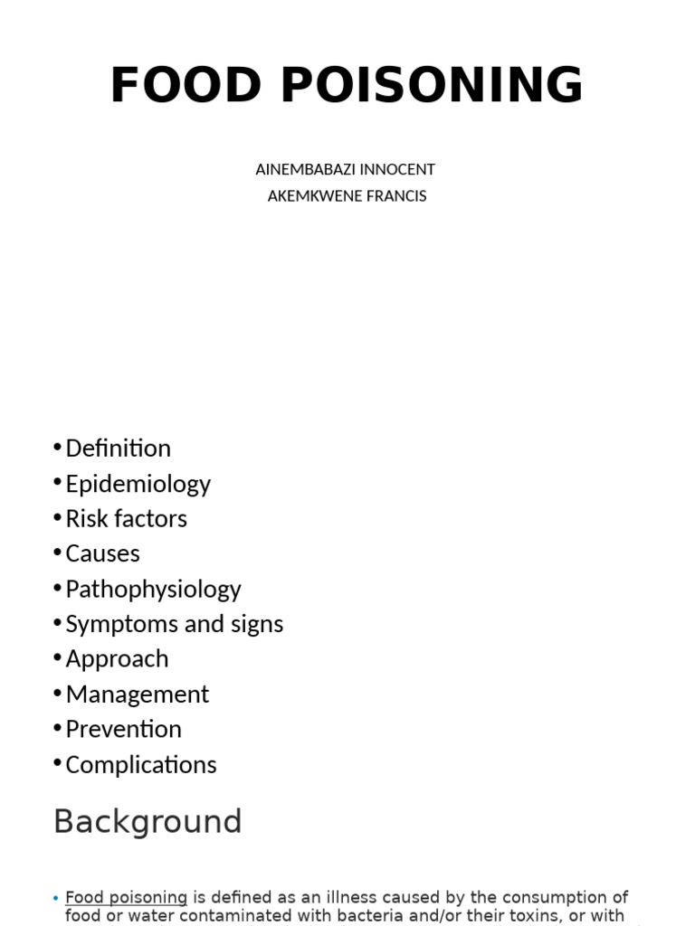Food Poisoning Tuto | PDF | Foodborne Illness | Diarrhea