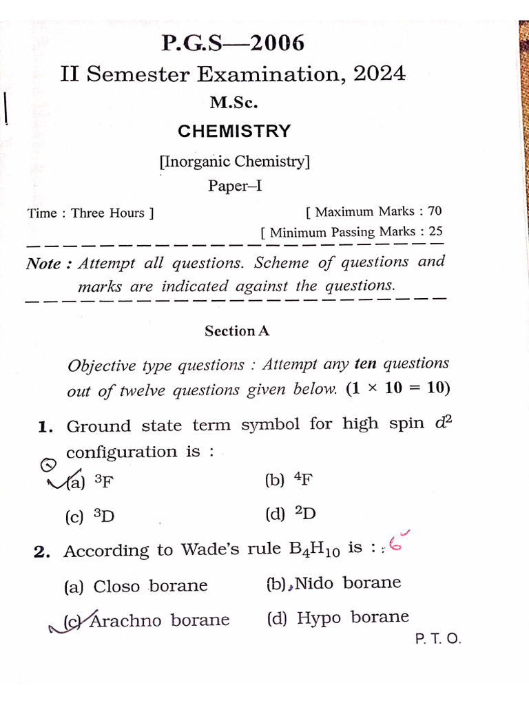 MSC 2 Sem .Question Paper | PDF