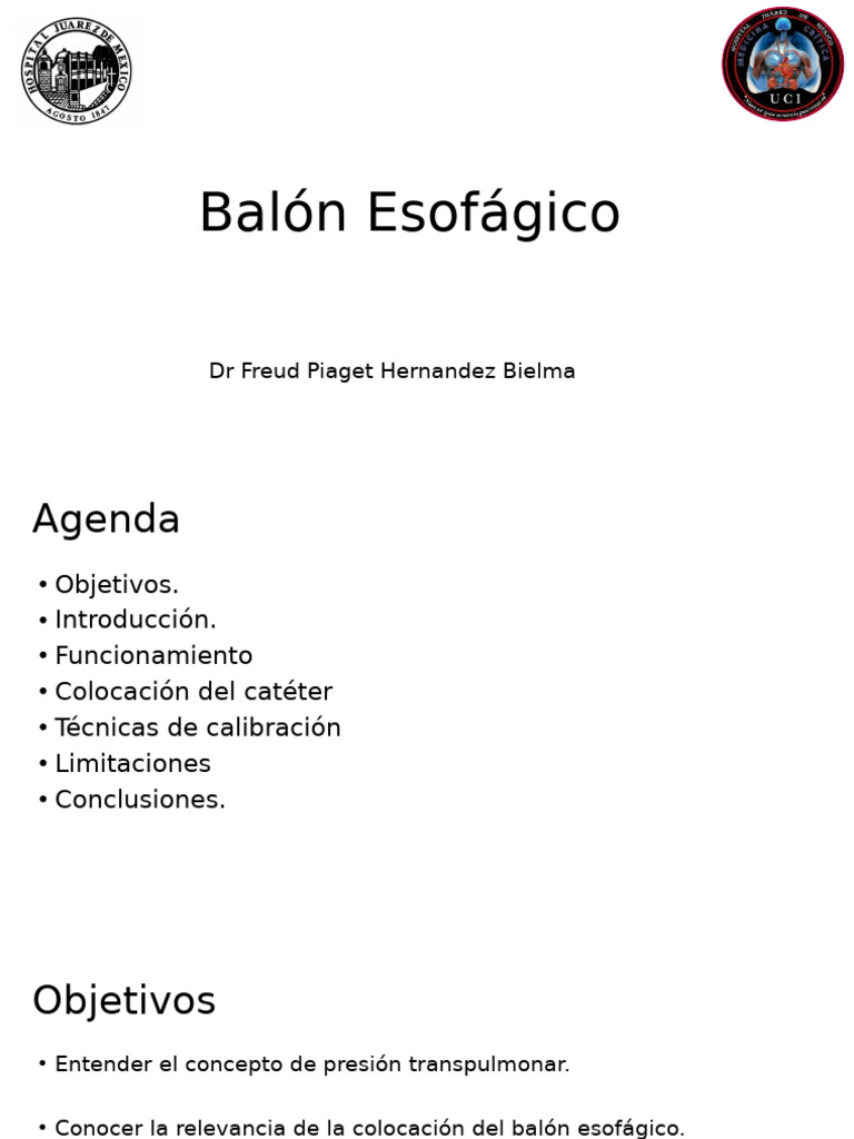 Uso del Balón Esofágico en Ventilación | PDF | Anatomía | Fisiologia Animal
