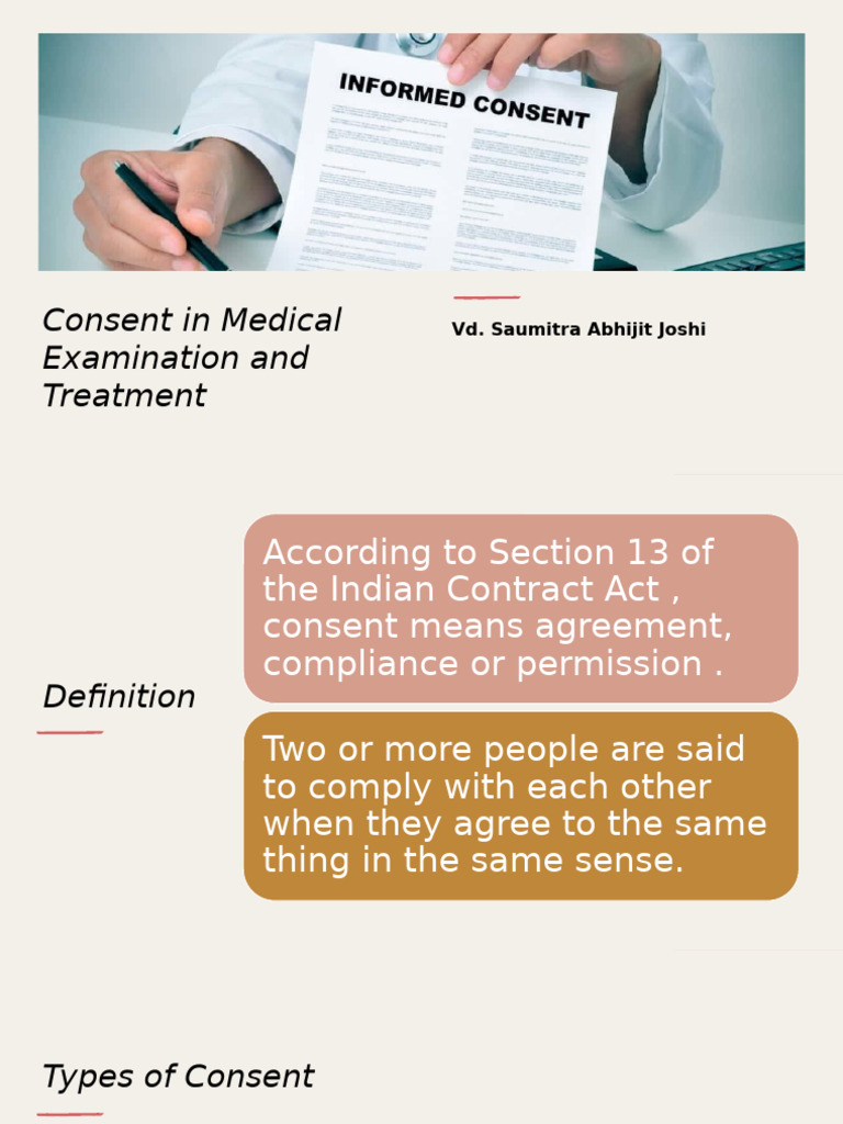 Consent in Medical Examination and Treatment | PDF | Consent | Physical ...