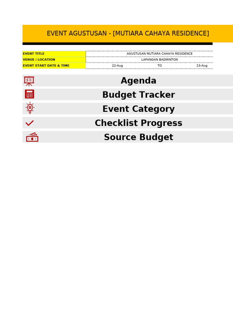 Contoh Budget Tracker Event | PDF