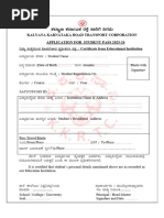 KSRTC Student Bus Pass 2025 Application Form | PDF