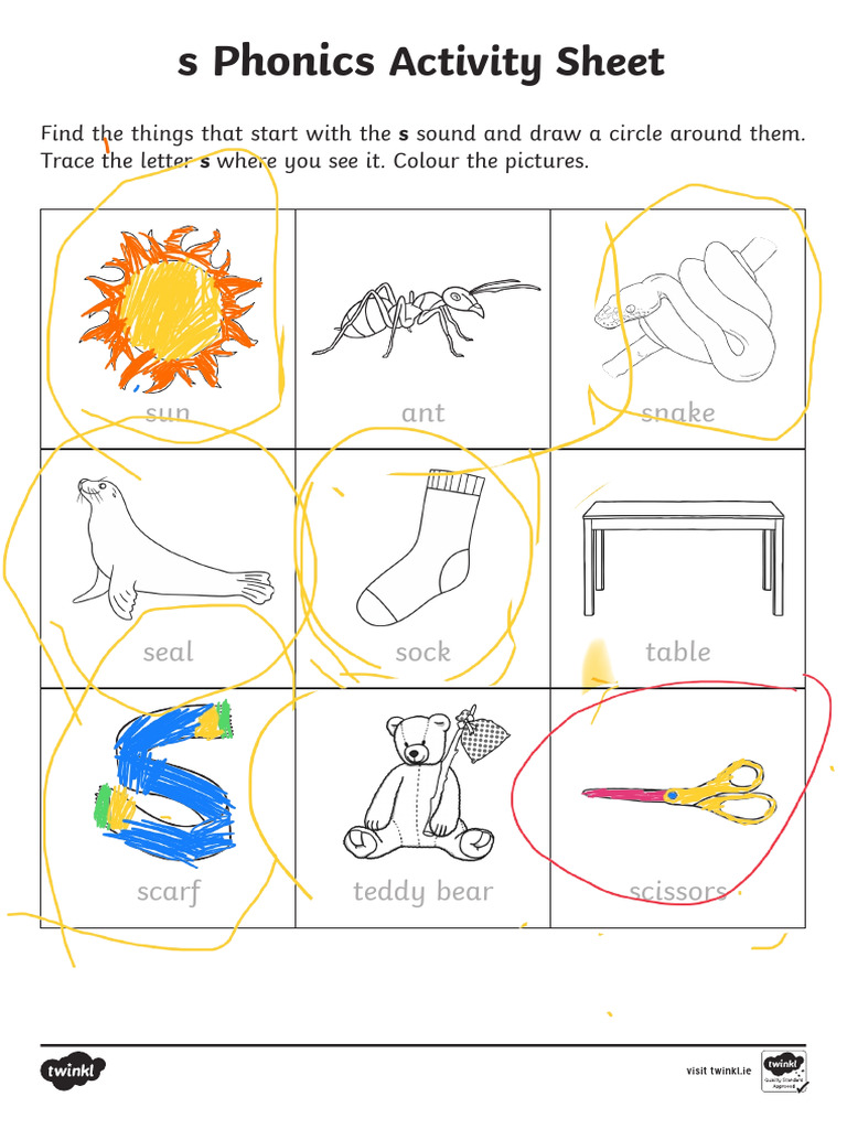 Roi L 155 S Phonics Colouring Worksheet Ver 2 | PDF